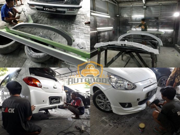 Modifikasi Bodykit di Mitsubishi Mirage 2012 - Laris Abadi